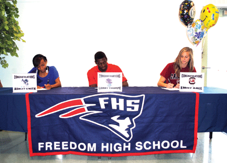 Freedom trio sign
