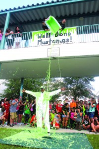 Kids rise to challenge: Former principal gets slimed