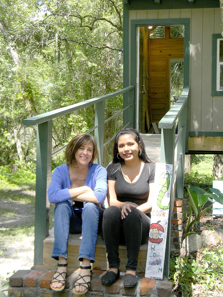 treehousetutor-Sarah Christian and Alexis Sandoval outside treehouse 1 rgb